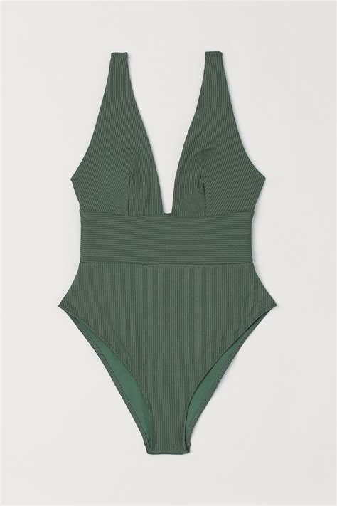 High Leg Ribbed Swimsuit