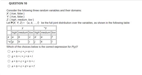 Solved Consider The Following Three Random Variables And