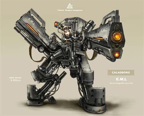Anthropomorphism Blonde Hair Gia Gun Mecha Orange Eyes Original Short