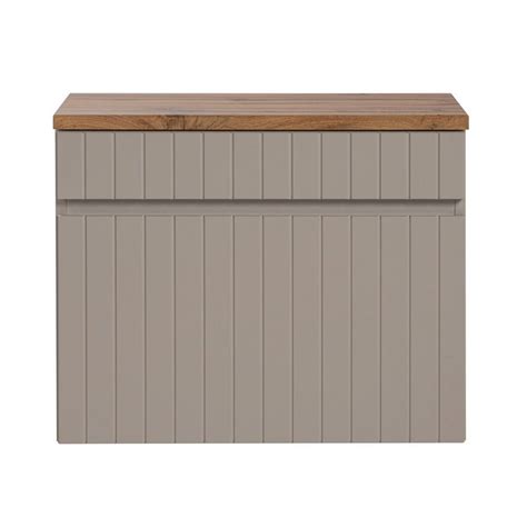 Lomadox Waschbeckenschrank Iraklio 56 Cashmere Kaschmir Eiche Nb