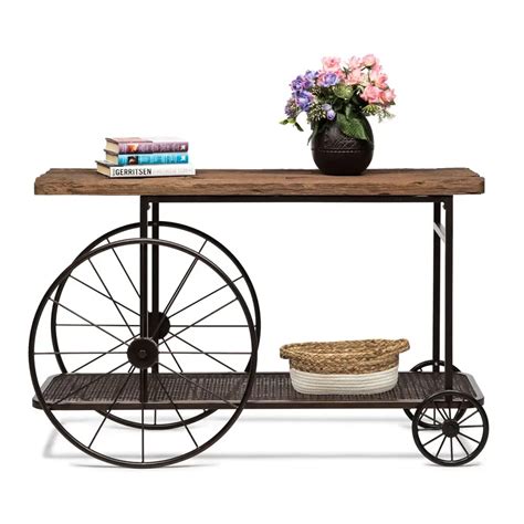 Industrial Style Hallway Console Table Wood Top Havenly House And Home