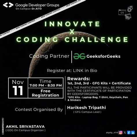 gdg on campus dr aitd on linkedin 📢 innovate x coding challenge 🌟 calling all coding