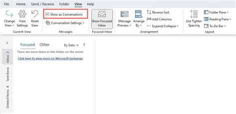 How To Enabledisable Outlook Conversation View In Inbox Myexcelonline