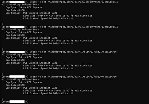 VSISH를 이용해 ESXi에서 PCI E Link Speed 확인하기
