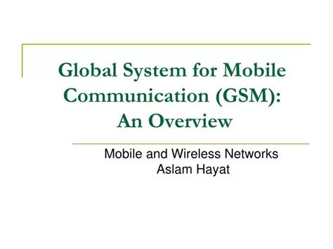 Ppt Global System For Mobile Communication Gsm An Overview Powerpoint Presentation Id 6056910