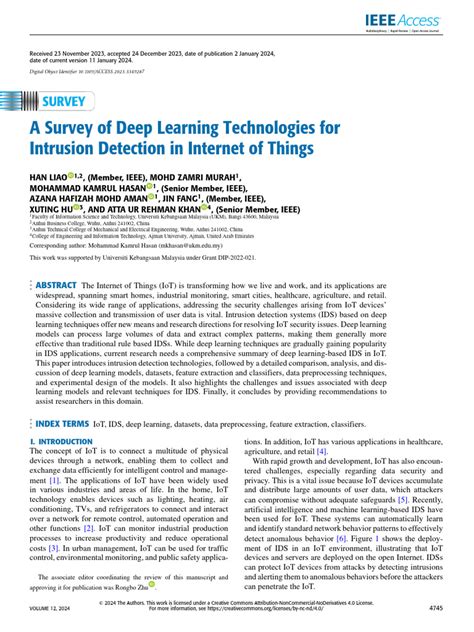 A Survey Of Deep Learning Technologies For Intrusion Detection In Internet Of Things Pdf