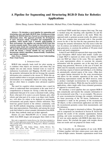 Pdf A Pipeline For Segmenting And Structuring Rgb D Data For Robotics