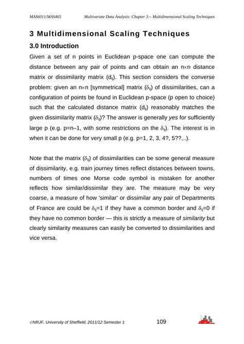 pdf 3 multidimensional scaling techniques university … multivariate