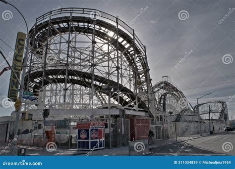 `cyclone` Roller Coaster At Coney Island Editorial Stock Image Image