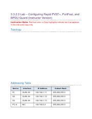 Configuring Rapid PVST And BPDU Guard In Network Lab Setting Course Hero