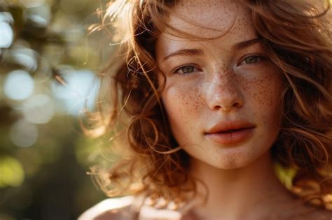 Woman With Freckled Hair And Skin Premium Ai Generated Image