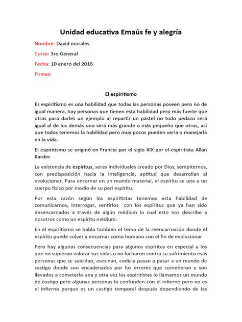El Espiritismo Pdf Espiritismo Fantasmas