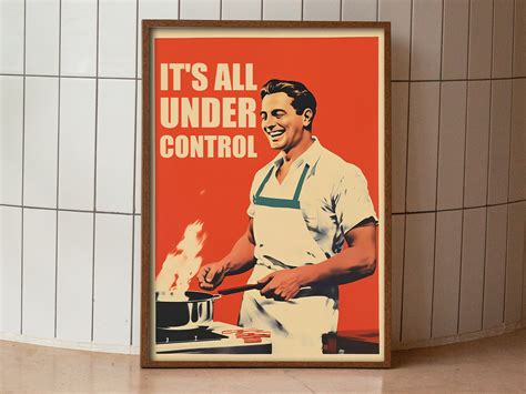 Retro Kitchen Print Funny Poster Kitchen Wall Art For Man Cooking