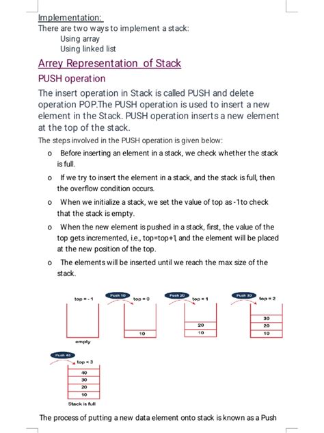 Push Pop Operation 2 Pdf Computer Programming Algorithms And Data