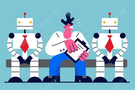 人與機器人和技術概念員工替代 向量 員工 工人 代換向量圖案素材免費下載，png，eps和ai素材下載 Pngtree