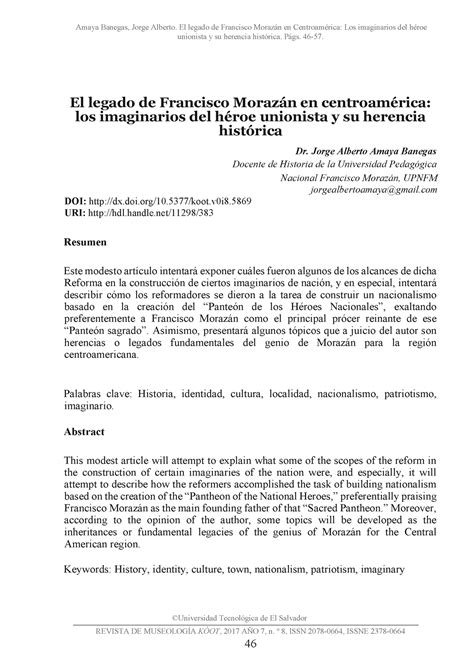 5589 El legado de Francisco Morazán en centroamérica los imaginarios
