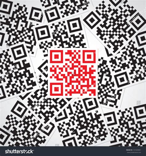 Sample Qr Code Red On Black Stock Vector Illustration Shutterstock