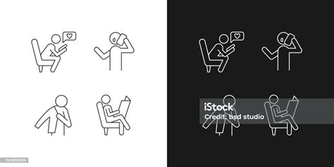 暗くて明るいモードに設定された日常生活のリニアアイコン アイコンのベクターアート素材や画像を多数ご用意 アイコン アイコンセット