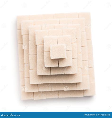 Pyramid Made Of Sugar Cubes On White Background Stock Image Image Of