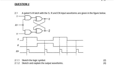Solved Question 2 21 A Gated S R Latch With The S Rand En