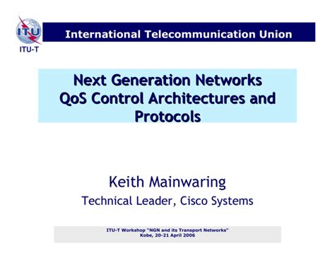 Next Generation Networks Qos Control Architectures And Protocols Keith
