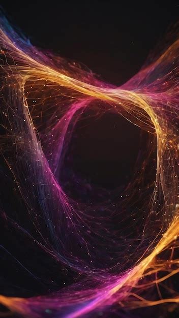 Premium Ai Image Abstract Technology Plexus Wave Particles On Dark Background