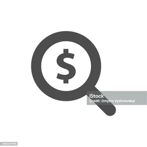 검색 달러 글리프 벡터 아이콘 분리 웹 모바일 앱 및 Ui 디자인을 위한 Dollar 스톡 벡터 아이콘 검색 검색에 대한 스톡
