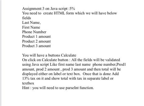 Solved Assignment3 On Java Script 5 You Need To Create