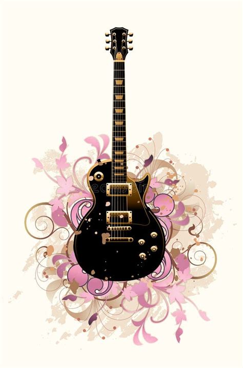 Artistic Floral Guitar Stock Vector Illustration Of Guitar