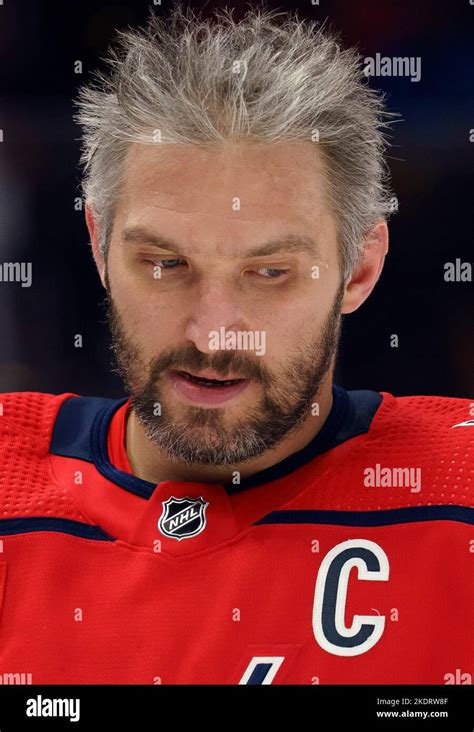 Russian Ice Hockey Star Alexalex Ovechkin Skates Before A Game Stock