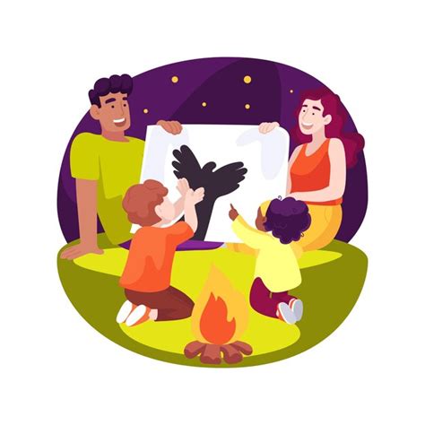 Premium Vector Shadow Puppets Isolated Cartoon Vector Illustration