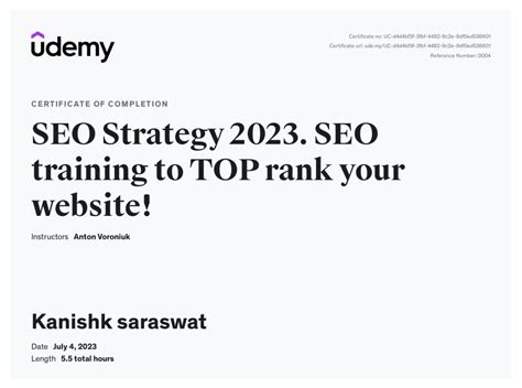 Kanishk Saraswat On Linkedin Udemy Course Completion Certificate