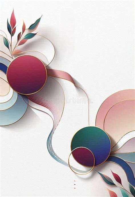 Modern Abstract Geometric Art With Bold Curves And Earth Tones Minimalist Flowing Design In