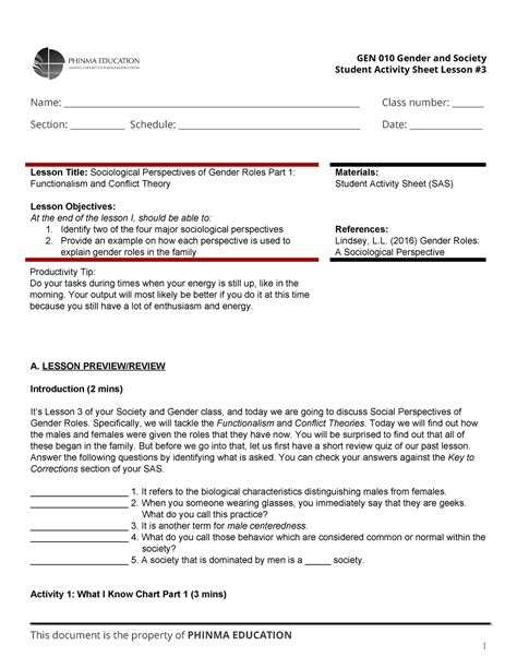 Gen 010 Lesson 3 This Is Helpful For Me So That My Work Is Organized Babe Activity Sheet