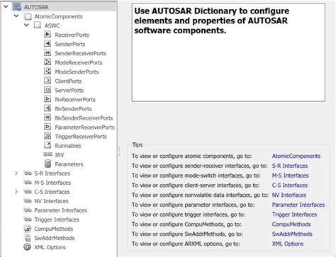 Configure Autosar Elements And Properties