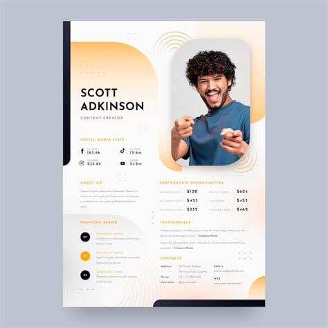 Free Vector Gradient Media Kit Template Design