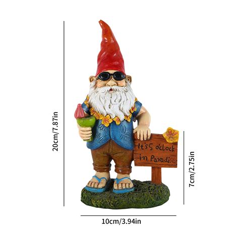 Resin Naughty Garden Gnome Garden Statue Christmas Vicedeal