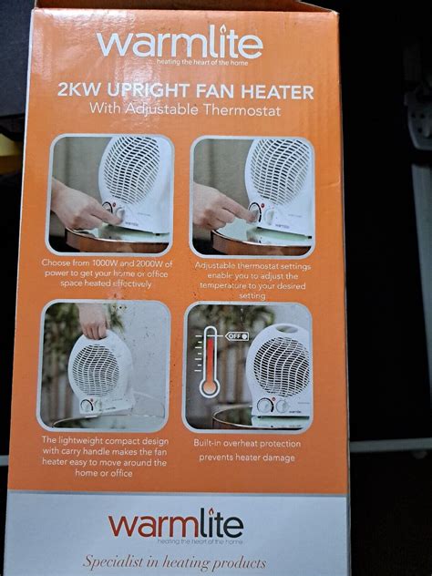 Heater Warmlite WL44002 Portable Upright Fan Heater 1800 2000 W