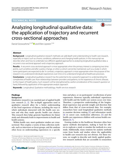 Pdf Analyzing Longitudinal Qualitative Data The Application Of
