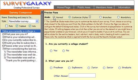 Online Survey Customized Styles