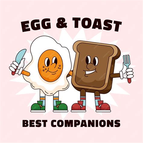 손으로 그린 토스트 만화 그림 무료 벡터