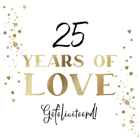 Felicitatiekaart Huwelijksjubileum Met Goud En Kaartje Go
