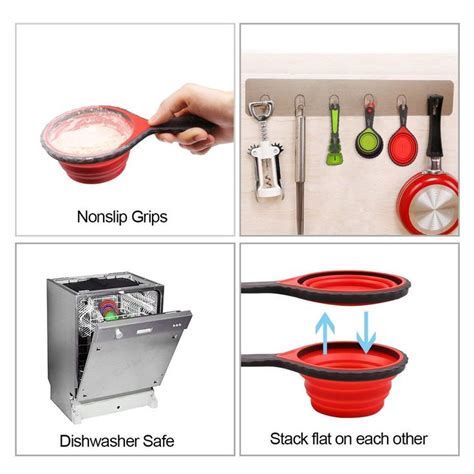 Collapsible Silicone Measuring Cups And Spoons Set