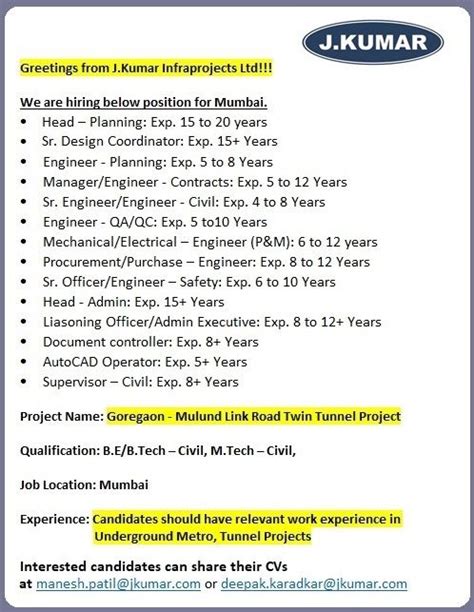 J Kumar Infraprojects Ltd Posted On Linkedin