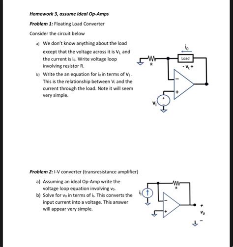 Solved Homework 3 Assume Ideal Op Amps Problem 1 Floating