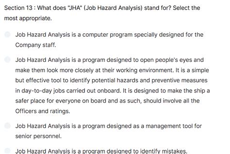 Section 13 What Does JHA Job Hazard Analysis StudyX