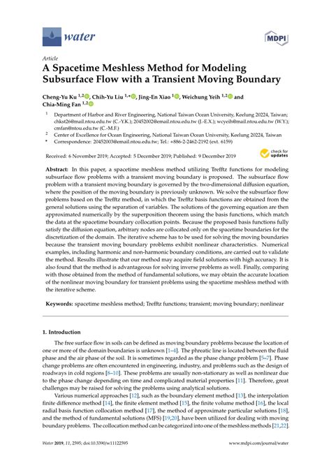 Pdf A Spacetime Meshless Method For Modeling Subsurface Flow With A Transient Moving Boundary