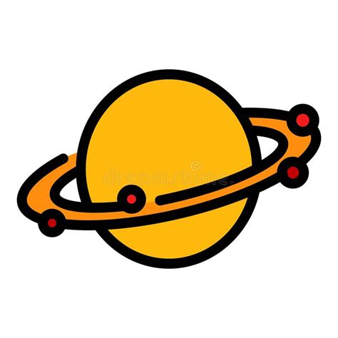Saturn Outline Icon Stock Vector Illustration Of Satellite 126386598