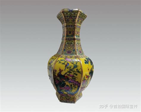 清乾隆 粉彩花鸟纹六方瓶 知乎