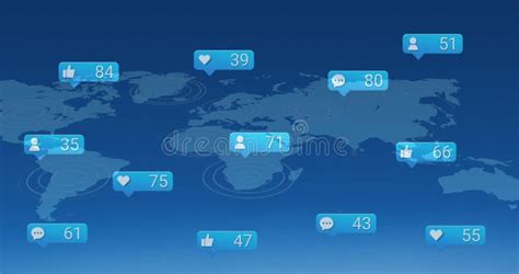 Image Of Social Media Text And Data Processing Over World Map Stock Illustration Illustration